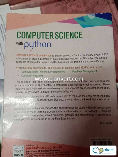 Buy Computer Science With Python Textbook And Practical Book For Class