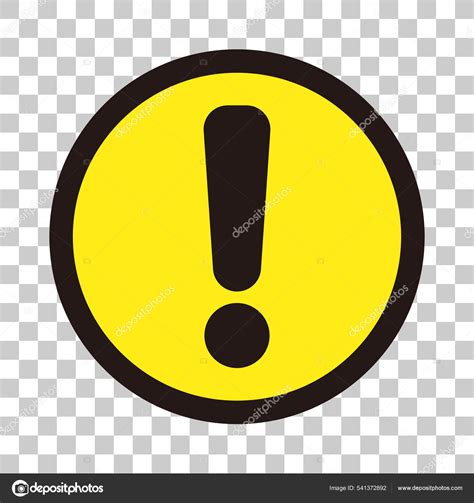 Yellow Circle Exclamation Mark Icon Warning Sign Vector Image