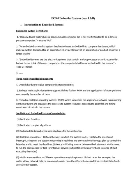 Embedded System Notes Module1andii Pdf Central Processing Unit Usb