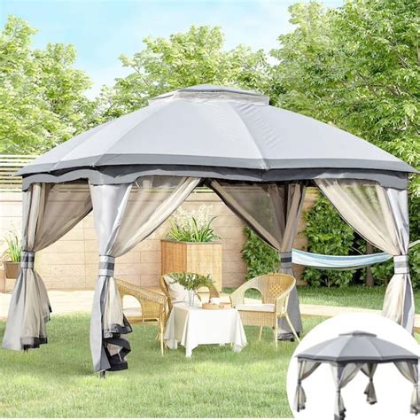 Toolcat 10 Ft X 12 Ft Outdoor Gazebo Patio Gazebo Canopy Shelter With Double Vented Roof