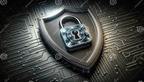 Cybersecurity Concept With Shield And Padlock On Digital Circuit Board Ai Generated Stock