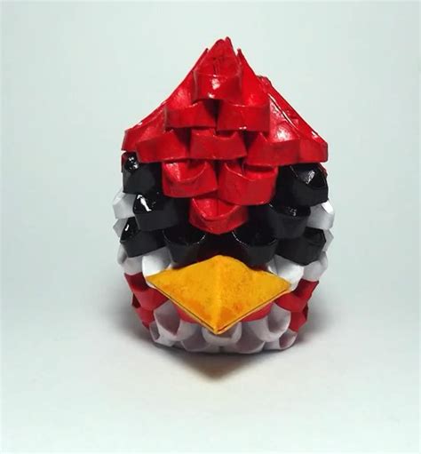 折纸三角插小红鸟红色愤怒的小鸟制作教程 制作系手工网