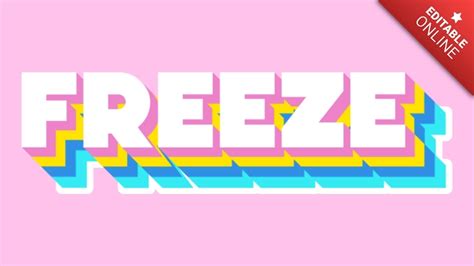 Freeze Pink Yellow Green Vintage 3d Text Effect Generator