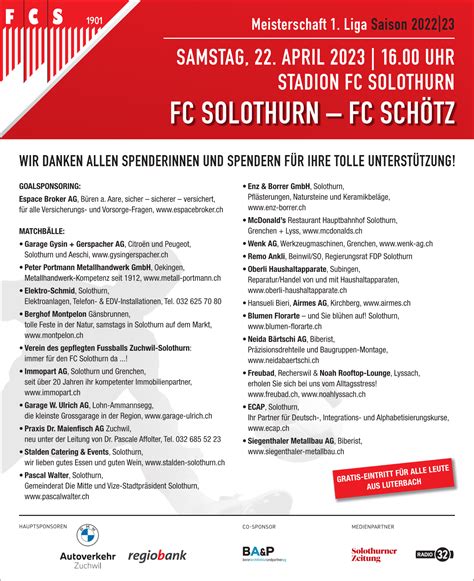 Fc Solothurn And Matchball Spenden