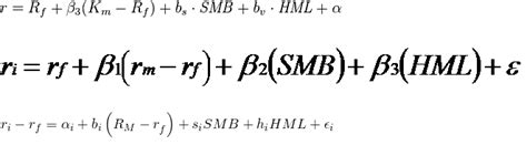 French And Fama Three Factor Model What Is The Correct Formula