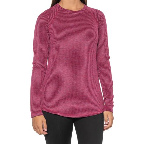 Smartwool Thermal Ribbed Crew Base Layer Shirt Merino Wool Long Sleeve