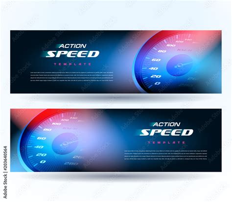 Banner Speed Action Fast Speedometer Car Stock Vector Adobe Stock