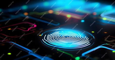Premium Photo Digital Fingerprint Scanner Enhancing Security Biometric Identity Data