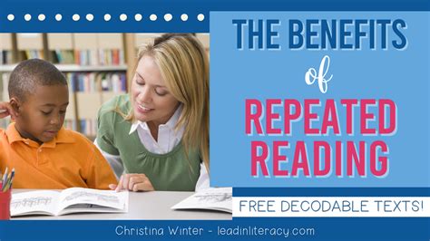 The Benefits Of Repeated Reading Lead In Literacy Resources For Kindergarten 1st And 2nd Grade