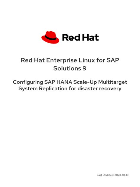 Red Hat Enterprise Linux For Sap Solutions 9 Configuring Sap Hana Scale Up Multitarget System