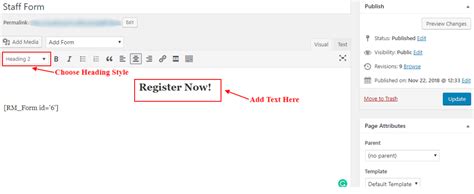How To Add Heading To WordPress Form RegistrationMagic