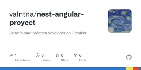 GitHub valntna nest angular proyect Desafío para práctica developer en Cotalker