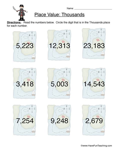 Place Value Thousands Worksheet Have Fun Teaching