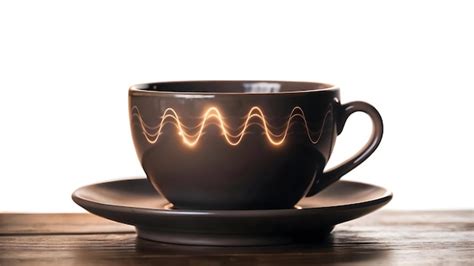 Flat Abstract Glowing Waveform Creating A Teacup Outline Concept As Glowing Waveforms Dance To