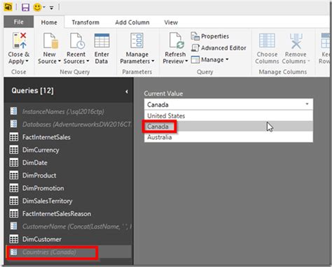Power Bi Desktop Query Parameters Part 1