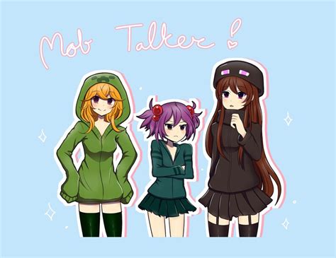 Minecraft Anime Girls Sticker Mob Talker Stickers Etsy