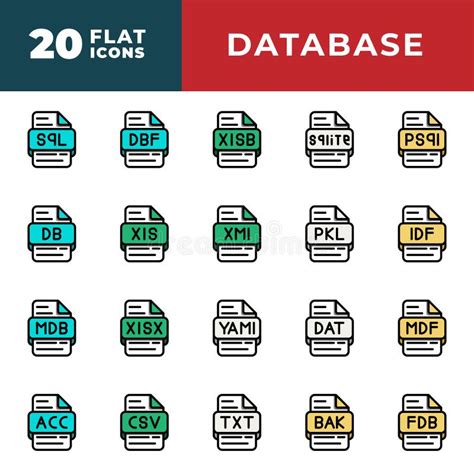 File Type Flat Icons Set Document Files Format Symbol Icon Txt Acc