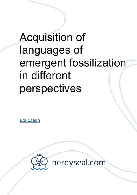 Acquisition Of Languages Of Emergent Fossilization In Different