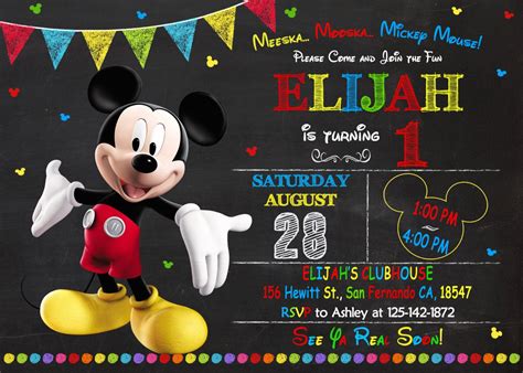 Invitaciones De Mickey Mouse De Beisbol Invitaciones Digitales Mickey