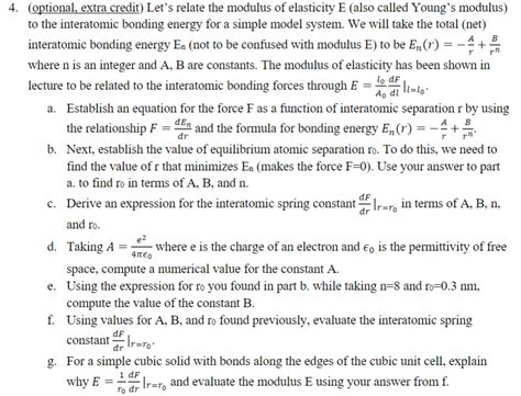 Solved Optional Extra Credit Let S Relate The Modulus Of Chegg Com