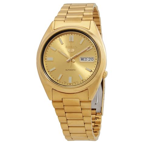 Seiko Series 5 Automatic Gold Dial Mens Watch Snxs80k1 Seiko