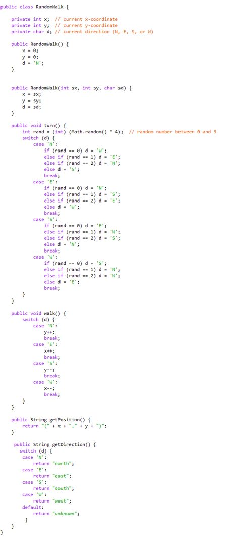 Solved Create A Tester For Object Class Randomwalk