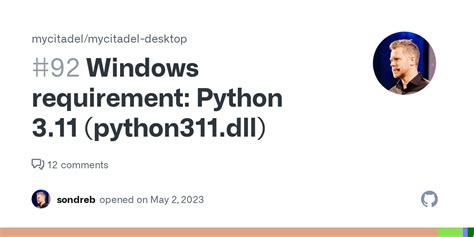 Windows Requirement Python 311 Python311dll · Issue 92