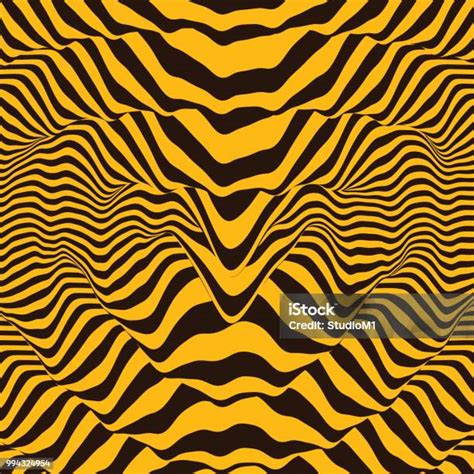 Waveform Background Dynamic Visual Effect Surface Distortion Pattern With Optical Illusion