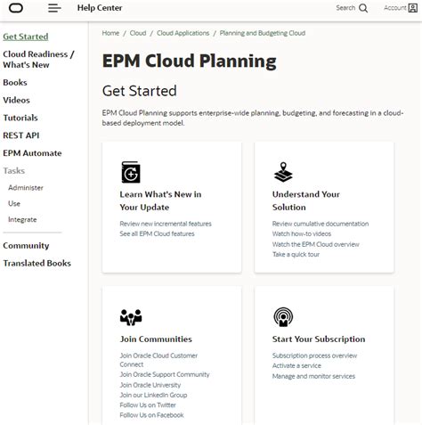 Get Started With Epm Cloud Planning