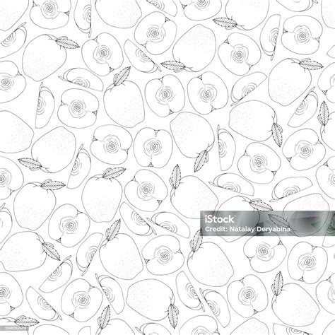 색칠 공부 벽지 사과의 매끄러운 패턴 과일에 대한 스톡 벡터 아트 및 기타 이미지 과일 귀여운 낙서 드로잉 Istock