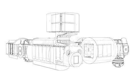 Abstract Spaceship Or Space Station Vector Stock Illustration Illustration Of Orbiter