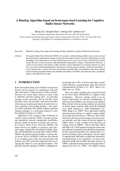 Pdf A Routing Algorithm Based On Semi Supervised Learning For