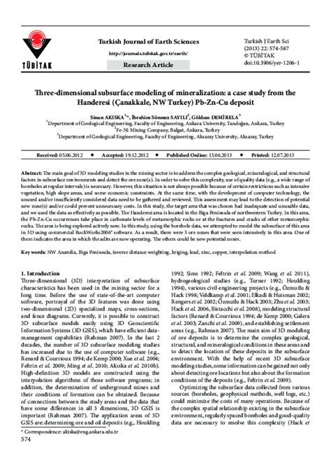pdf three dimensional subsurface modeling of mineralization a case