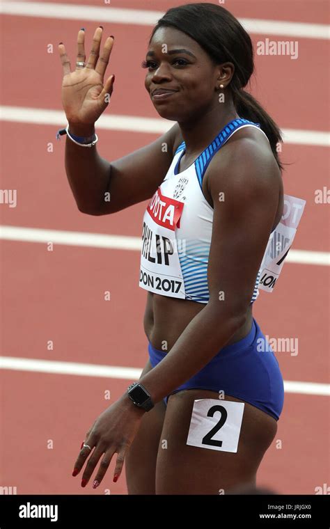 Great Britains Asha Philip After Completing The Womens 100m Heat One