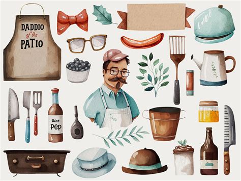 Bbq Grilling Dad Fathers Day Clipart Bbq King Collection Fathers Day