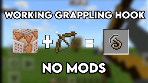 Working Grappling Hook Mcpe Command Block Youtube