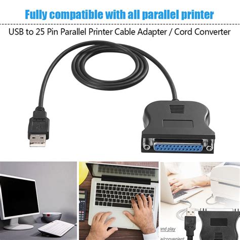 Usb 20 To 25 Pin Db25 Parallel Port Cable Ieee 12 Grandado