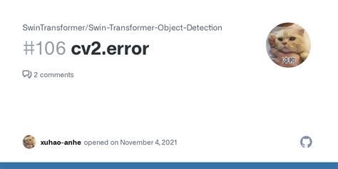 Cv2 Error · Issue 106 · Swintransformer Swin Transformer Object