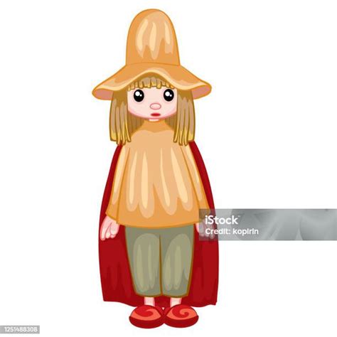 회색 모자와 검은 망토 인형 흰색 배경에 고립 된 물체 벡터 일러스트 0명에 대한 스톡 벡터 아트 및 기타 이미지 0명