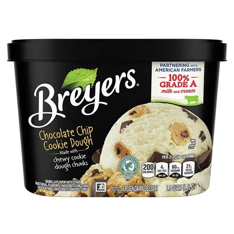 Breyers Chocolate Chip Cookie Dough Ice Cream Nutrition Facts Cullys