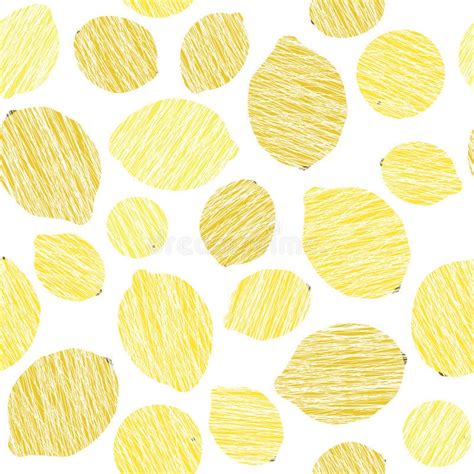 Seamless Lemon Texture Endless Citrus Background Harvest Fruit Pattern Stock Vector