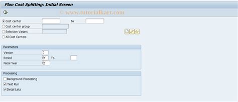 CPSP SAP Tcode Split Plan Costs