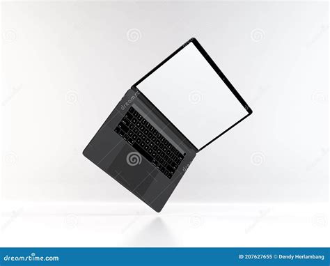 Realistic Laptop Mockup Template Scene Editorial Image Illustration