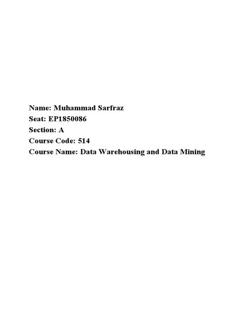 Data Mining Lab Pdf Statistical Classification Principal
