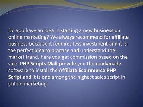 Ppt Open Source Affiliate Marketing Script Powerpoint Presentation