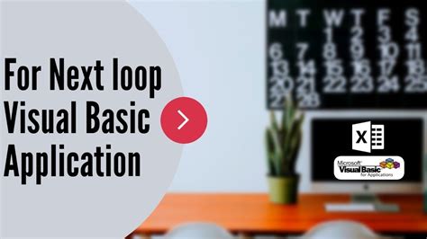 For Next Loop Visual Basic Applications Youtube