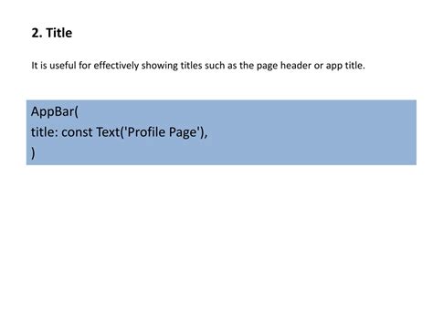 Ppt Appbar Class In Flutter Powerpoint Presentation Free Download Id11636662