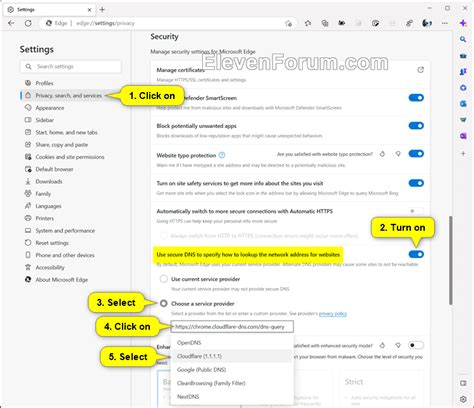 Enable Or Disable Secure DNS Over HTTPS DoH In Microsoft Edge Windows Forum