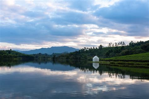 Module Is A Lakeside Pavilion At Vietnamese Tea Farm Made From 2000 Wooden Crosses