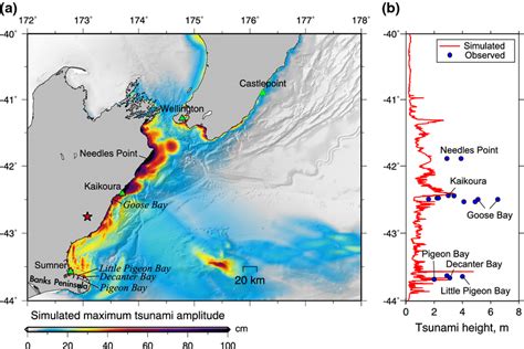 A Simulated Maximum Tsunami Amplitude Distribution B Comparison